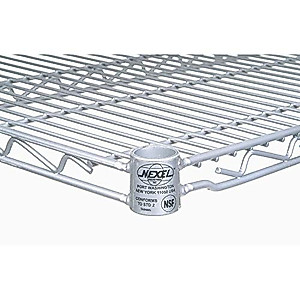 Nexelate Wire Shelving Starter Unit, Silver Epoxy, 60" W X 24" D X 74" H