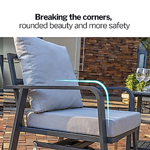 SUGOLD Aluminum Outdoor Swivel Rocking Chairs 2 Piece Set，Swivel Patio Chairs for Porch Deck Balcony Garden (Silver Gray)