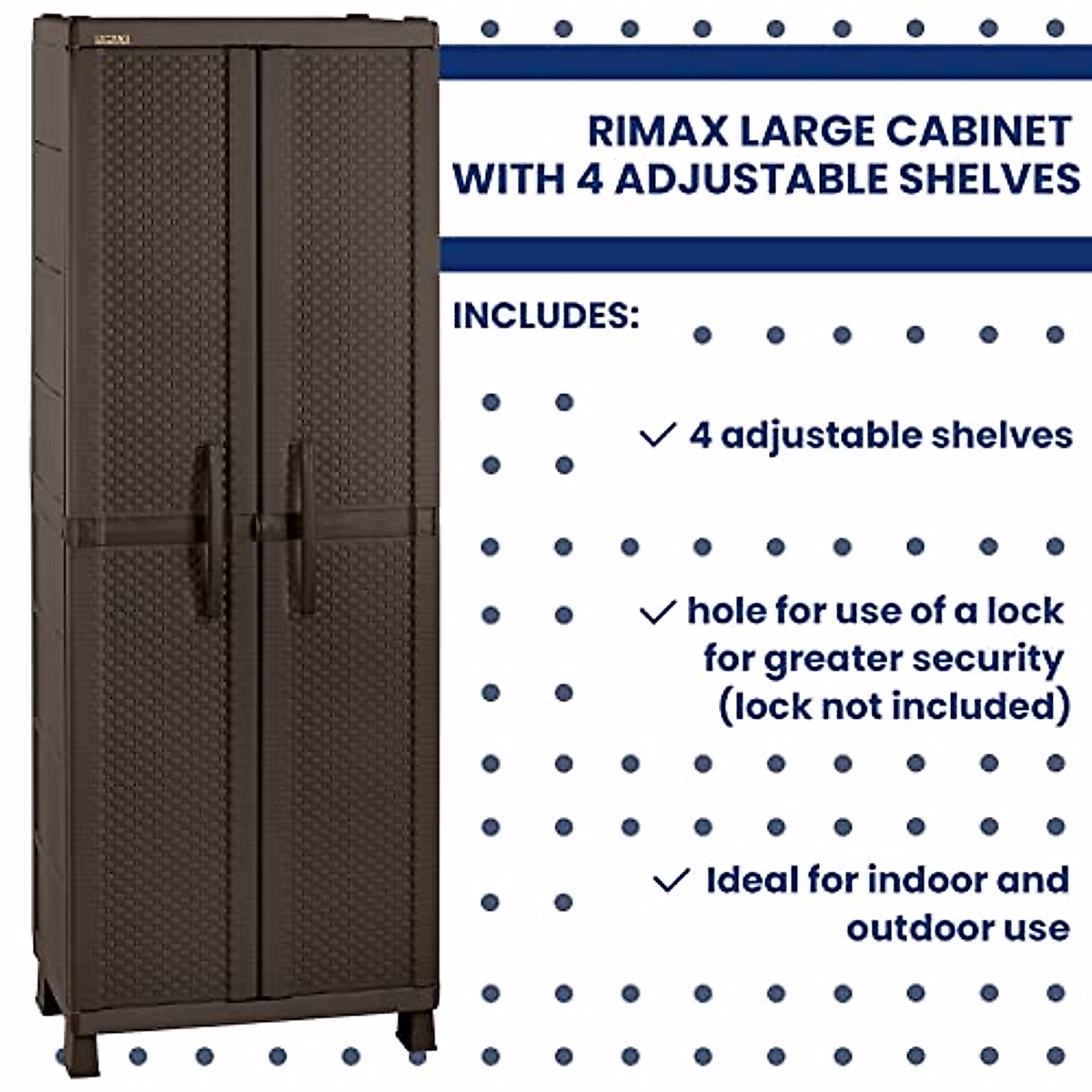 Rimax Resin Wicker Storage Cabinet, Large, Brown