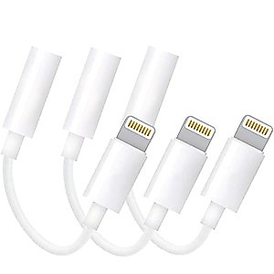 (Apple MFi Certified) Lightning to 3.5mm Headphone Jack Adapter, 3 Pack iPhone to 3.5mm Audio Aux Jack Adapter Dongle Cable Converter Compatible with iPhone 13 12 11 Pro XR XS Max X 8 7 iPad