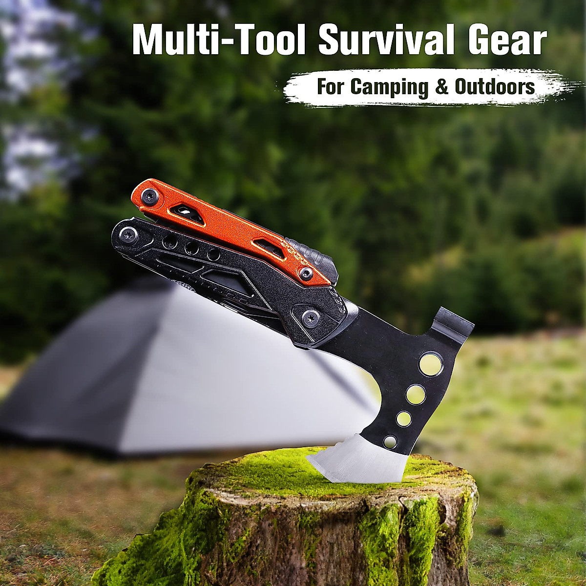 Sahara Sailor Multitool Survival Gear Outdoor Multi Tool Gifts for Men Women, 15 in 1 Hatchet with Knife Axe Hammer Saw Screwdrivers Pliers Bottle Opener Durable Sheath(18-in-1 Snowflake Extra Gift )