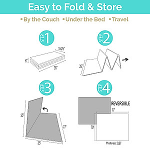 JumpOff Jo Baby Play Mat - Extra Large Folding Foam Play Mat for Infants, Babies, Toddlers, Waterproof, Double-Sided (77" x 70") - Oh Deer - Starburst