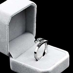 Uloveido Stainless Steel Have Faith Mantra Inspirational Wedding Band Ring Religious Jewelry Gifts for Best Friend Y779 (silver, 9)