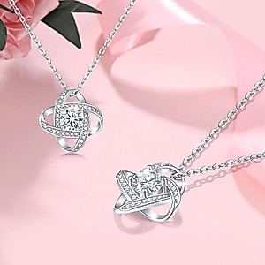 UNGENT THEM Mother of the Bride Gifts from Daughter, Mother of the Bride Necklace from Bride, Wedding Gifts for Mom Love Knot Necklace On Wedding Day