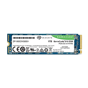 Seagate Barracuda 510 1TB SSD Internal Solid State Drive – PCIe Nvme 3D TLC NAND for Gaming PC Gaming Laptop Desktop (ZP1000CM30001)