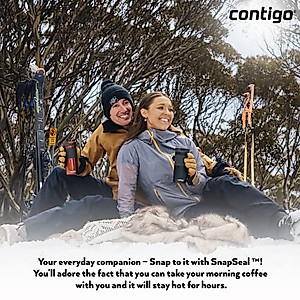 Contigo Byron Snapseal Travel Mug, Stainless Steel Thermal mug, vacuum flask, leakproof tumbler, coffee mug with BPA free Easy-Clean Lid, 470 ml, Vivacious