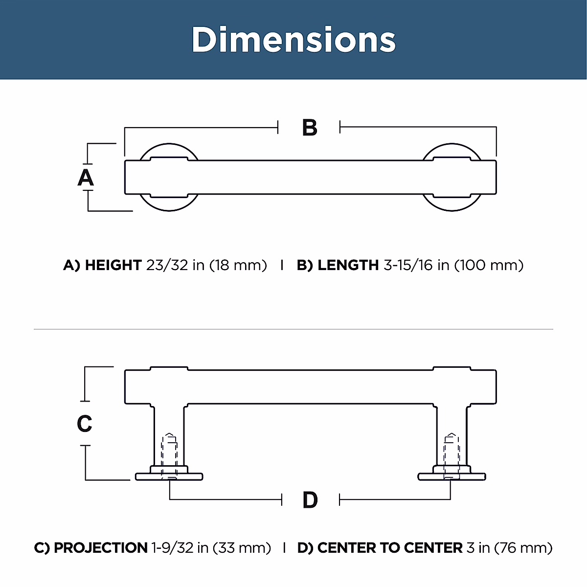 Franklin Brass Francisco (10-Pack) Cabinet Handles 3" Satin Nickel Cabinet Pulls Handles for Cabinets and Drawers Cabinet Hardware Dresser Handles Drawer Pulls P29520K-SN-B