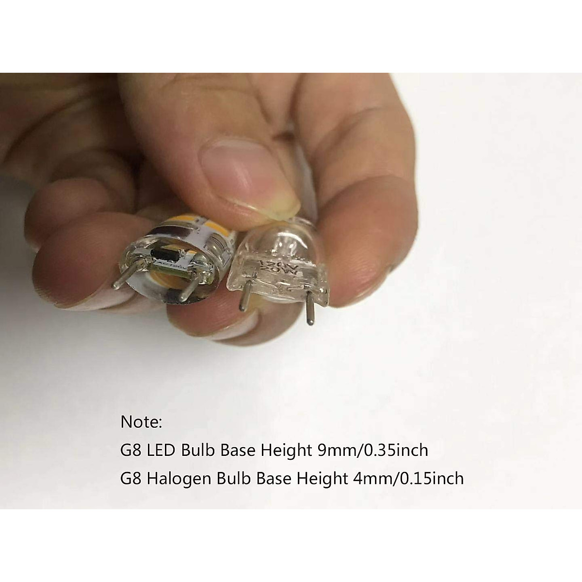 Lacnooe G8 LED Bulb 3W Equivalent to T4 JCD Bi-Pin G8 Base Halogen Bulb 20W-25W Dimmable G8 Light Bulb 110V-120V Daylight White 6000K for Puck Light, Under Cabinet Light, Under Counter Light (6 Pack)