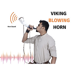 OldEmperor Viking War Blowing Horn| 12 Inch Genuine Ox Battle Trumpet with Leather Strap-Hand Engraved| Easy and Clear Sound| Viking Gift for Men and Women