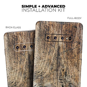DesignSkinz Raw Wood Planks V6 Protective Vinyl Decal Wrap Skin Cover Compatible with The Samsung Galaxy S20 (Screen Trim & Back Glass Skin)