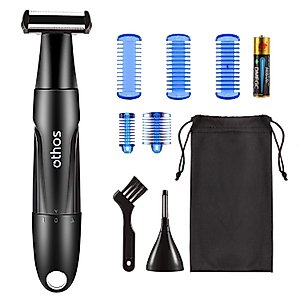 Othos Multi-Functional Electric Grooming Razor Kit for Men Body Trimmer, Nose, Ear, Eyebrow Trimmer with Precision Combs Wet and Dry use, Waterproof, AA Battery Operated (Included)