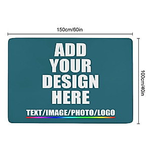 YTEBSIUA Custom Funny Welcome Doormat Personalized Logo Photo Text Door Mats Decorative Entrance Floor Mat Non-Slip Indoor Outdoor Rug Housewarming,60x40inch Blue Green