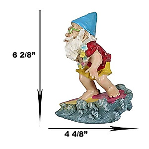 Ebros Free Spirited Hippie Hawaii Themed Vacation Fairy Garden Gnome Holding Aloha Banner Figurine DIY Mr Gnomes Collection Statue Home Decor