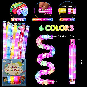 24 Pack Glow Sticks Bulk Party Favors for Kids Christmas Gifts Stocking Goodie Bags Stuffers Christmas Decorations Light Up Pop Tubes Glow Bracelets Necklaces New Years Glow in the Dark Party Supplies