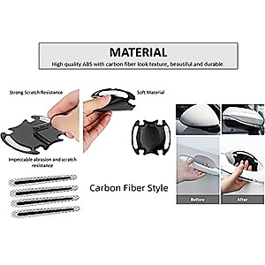 8 PCS Car Door Handle Scratch Protectors, Carbon Fiber Car Door Handle Cover Anti Scratch Car Stickers, Door Handle Cups Protective Film Door Bowl Sticker (White)