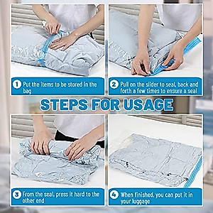 5Pcs Small Size Space Saver Vacuum Storage Bags, Hand Rolled Dust Proof Compression Bags for Travel, Travel Space Saver Bag, Vacuum Sealer Bags for Clothes (50x40cm/20x16in)