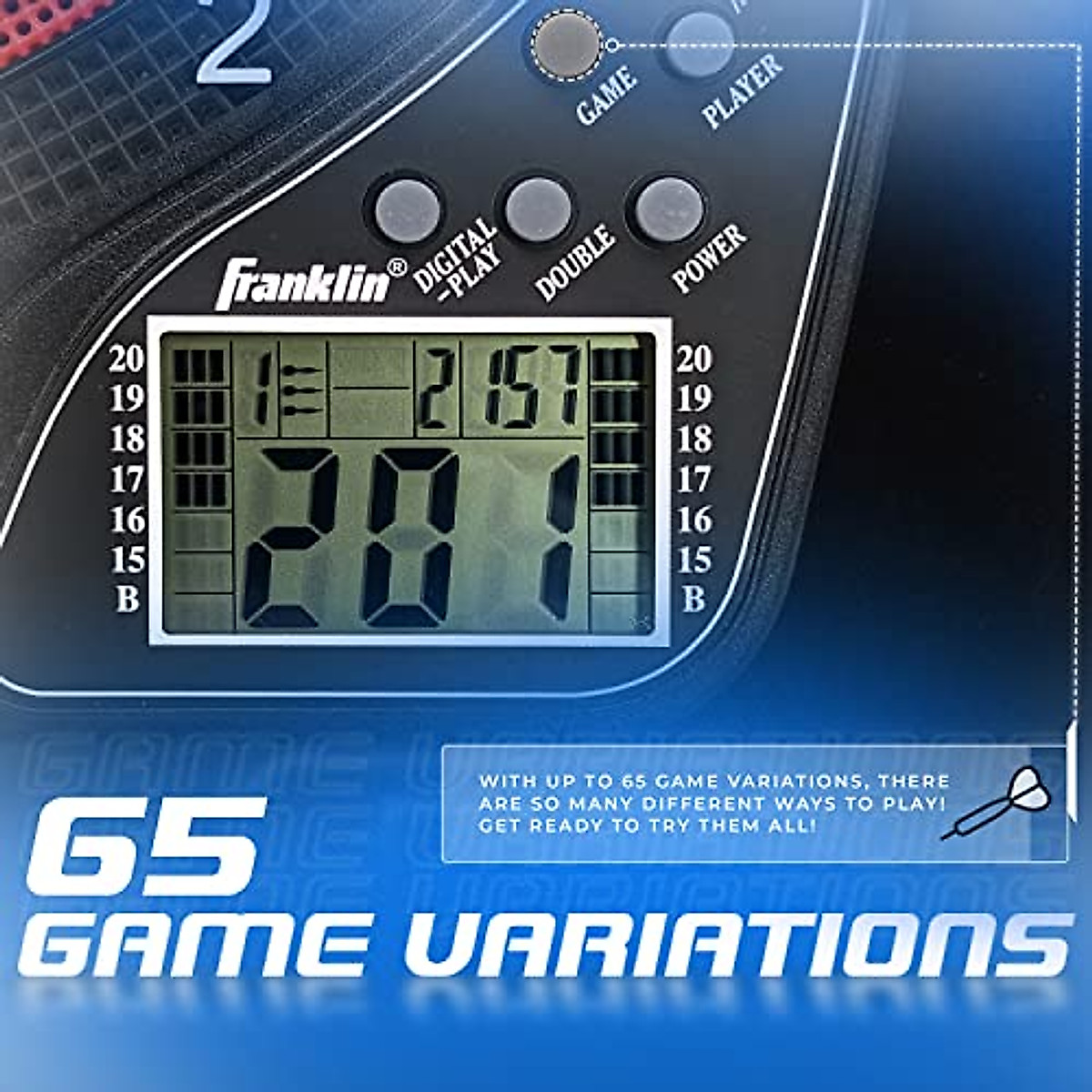 Franklin Sports Electronic Dart Board Sets - Soft Tip Electric Dartboard With Digital Scoreboard - (6) Darts Included, 15"