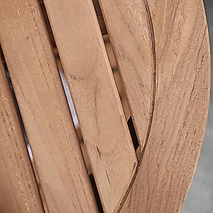 Cambridge Casual Arie Patio Side Table, Plantation Teak, 24 Inch/Natural Teak