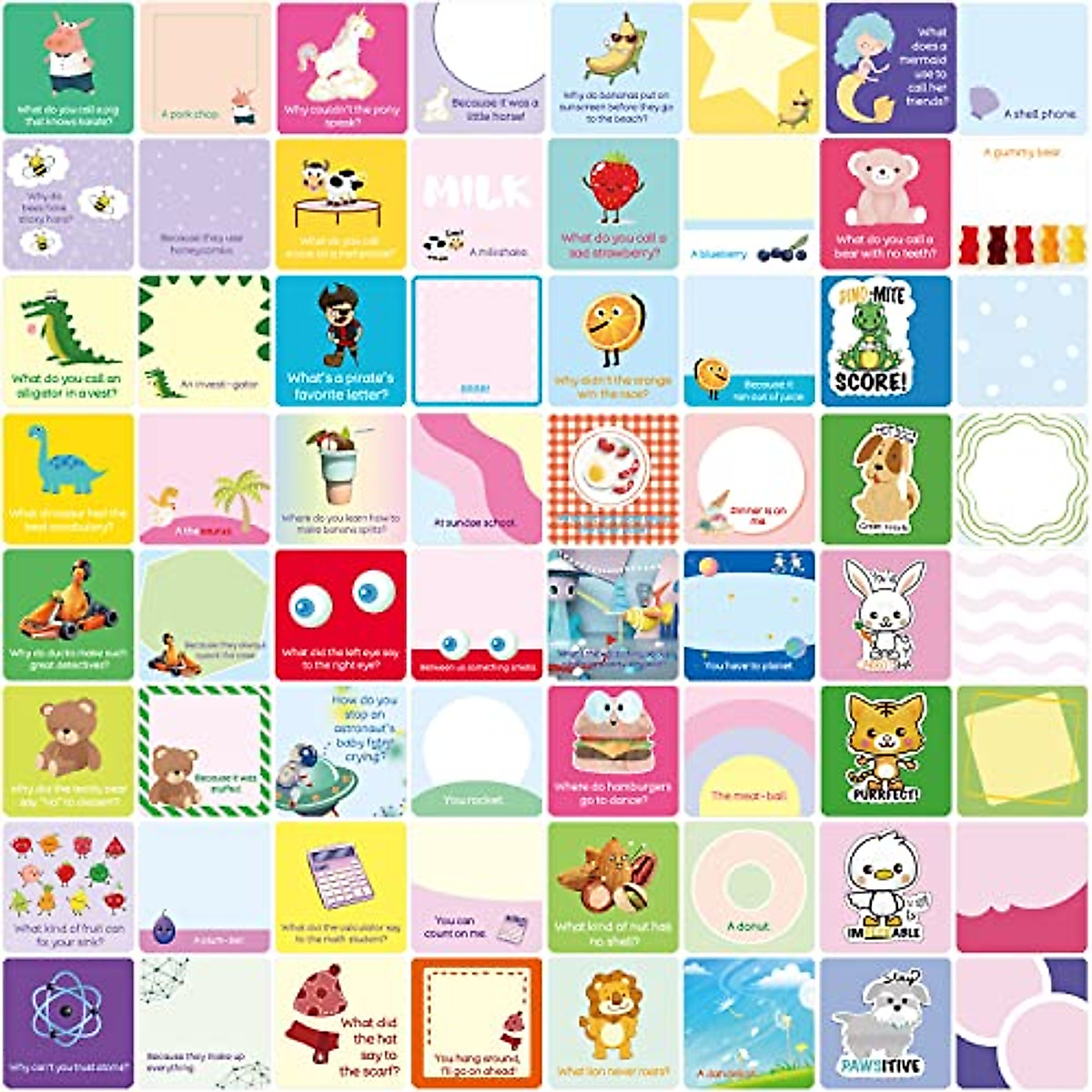 ceiba tree 90 PCS Lunch Box Notes Joke Cards Bento Box Messages Funny Riddles for Kids 40 PCS Inspirational Motivational Lunchbox Cards Puns Riddles for Party School Picnics