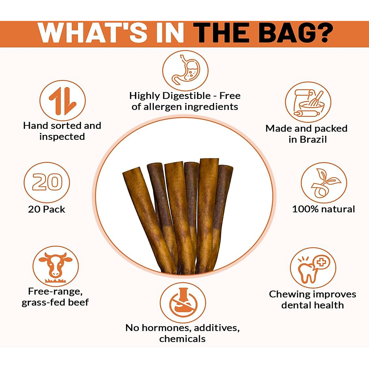 PETSamba 12 Inch Beef Collagen Sticks [12-Pack] – Collagen Bully Sticks for Dogs – All Natural – Highly Digestible