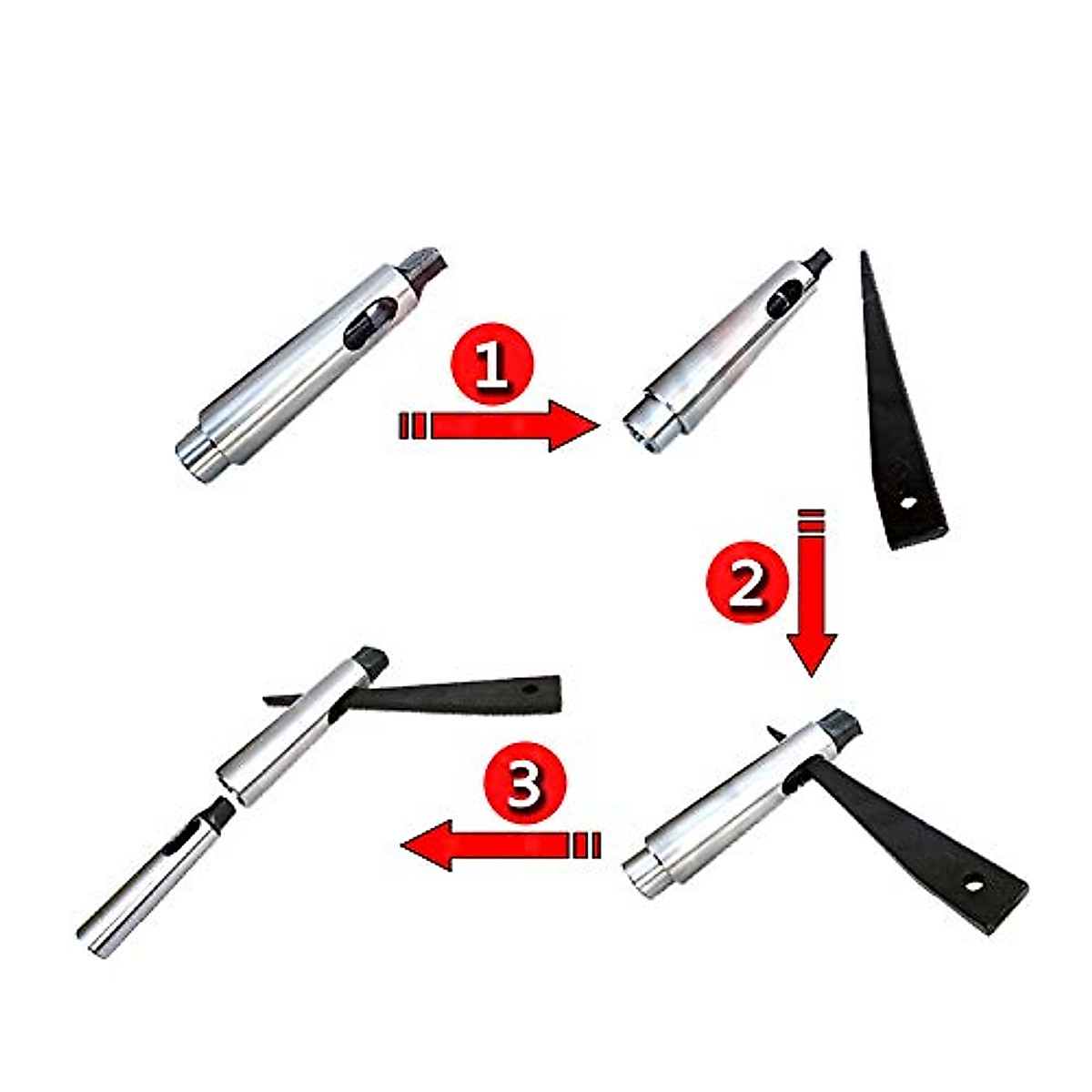 Easy Ejecting Drift for Morse Taper Drill Sleeves Arbors High-Carbon Steel for Morse Taper Drill Sleeves Arbors MK4