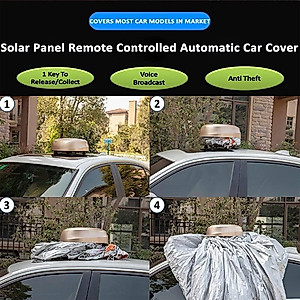 Solar Fully Automatic Car Cover, Sunproof Sun Shade Canopy Universal Movable Carport, uick and Convenient to Protect Your Car, Fit for Sedan, SUV, MPV,Gold-SUV