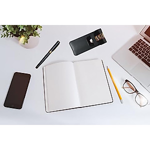 Yongkang Sublimation Pen Bag Pen Sleeve 3 Pieces (Blank Leather + Colored Leather) Capacity of 1-5 pens DIY Process (Black)