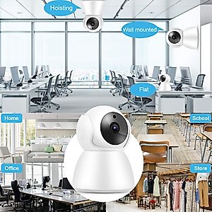 Tosuny WiFi IP Babycam 1080P Video Baby Monitor Wireless 2-Way Intercom Baby Care Monitor Indoor PTZ Home Security Camera, Support PIR Motion Detection/Loop Recording (US)