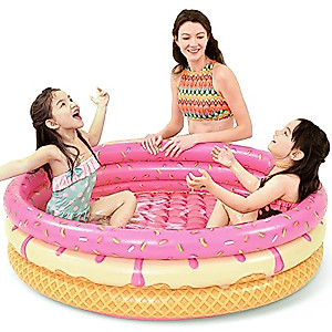 Jasonwell Inflatable Baby Kiddie Pool - Kids Paddling Pool Toddler Baby Swimming Pool Blow Up Ball Pit Pool Blow Up Infant Wading Pool for Backyard (48in Donuts)