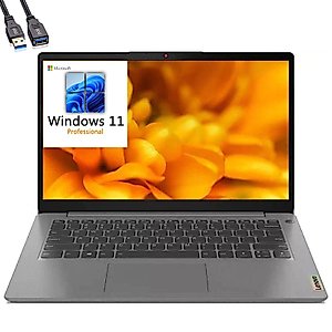 Lenovo IdeaPad 3 14 14" FHD Business Laptop, Intel Quad-Core i5-1135G7 (Beat i7-1065G7), 12GB DDR4 RAM, 512GB PCIe SSD, WiFi 6, BT 5.1, Fingerprint Reader, Grey, Windows 11 Pro, BROAG Extension Cable