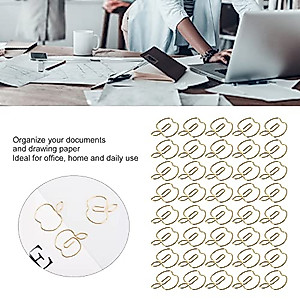 40Pcs Golden Apples Shape Paper Clips,Gold Journal Paper Clips Metal Bookmark Clips Office Supplies with Storage Box for Document Organizing