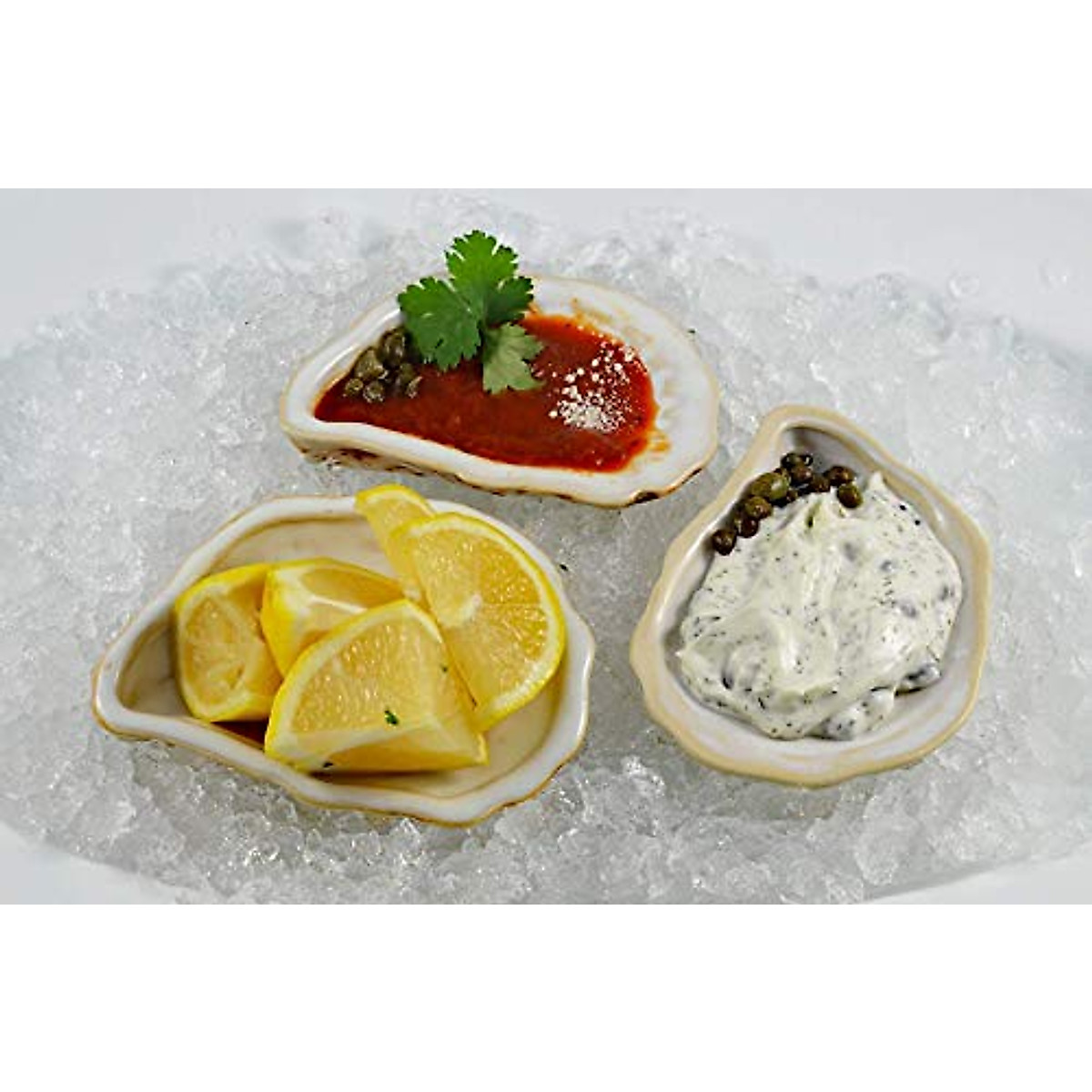 Jefferson Street - Ceramic Oyster Shells for Grilling Baking Cooking -12 Pack - Beautiful, Real Oyster Shell Look- Durable Stoneware Clay and Glaze - Reusable and Easy to Clean - Handmade in USA