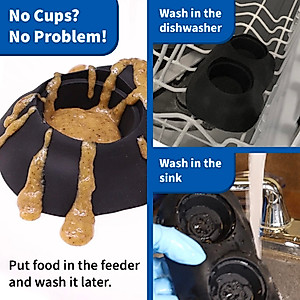 Pangea Ultimate Eco Dish, Crested Gecko Food and Water Bowl for Terrestrial Lizards, Durable Silicone Feeding Accessory for Reptile Terrariums 3.125in x 5.5in (Grey Marble)