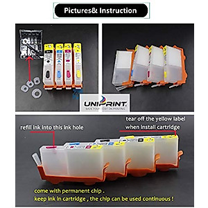 UniPrint 4pcs 564 564XL refillable Ink Cartridge Compatible for hp Photosmart 5510 5511 5512 5514 5515 5520 5522 5525 6510 6512 6515 6520
