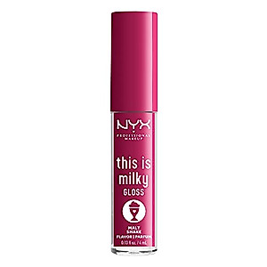 NYX PROFESSIONAL MAKEUP This Is Milky Gloss, Lip Gloss with 12 Hour Hydration, Vegan - Malt Shake (Warm Red)