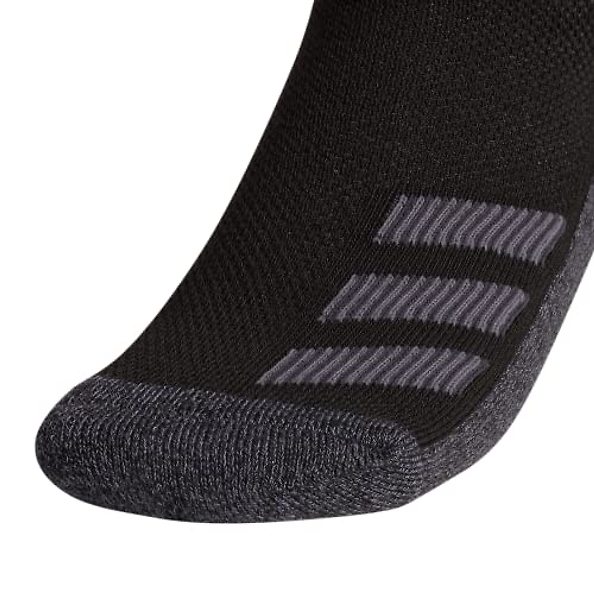 adidas Kids-Boy's/Girl's Cushioned Angle Stripe Crew Socks (6-Pair), Black/Onix Grey/Night Grey, Large