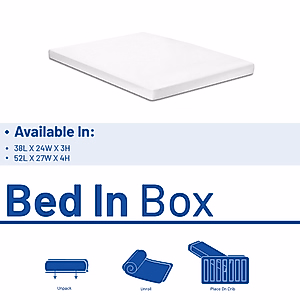 Mattress Solution, 3-Inch Waterproof Mini Crib Mattress, Breathable & Removable Cover, CertiPUR-US Certified, 24 x 38 x 3, White