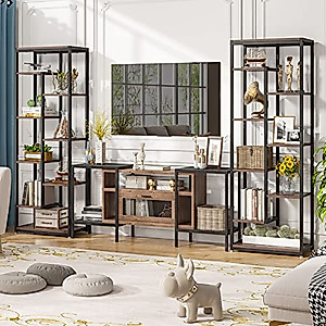 Tribesigns 70.8 Inch Tall Bookshelf, 8-Tier Industrial Open Bookcase, Metal Etagere Bookcase Storage Display Shelf Unit for Living Room Bedroom Home Office (1)