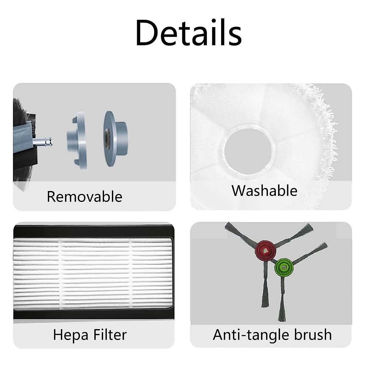 Replacement Spare Parts Tool Kits Fit Compatible with ECOVACS DEEBOT X1 Omni / X1.T10/T20 Turbo Robtic Vacum Cleaner Robot (Color : 6Pcs Dust Bag)