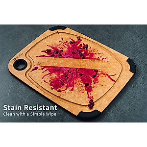 Wood Fiber Cutting Board, Toptier Dishwasher Safe Cutting Boards for Kitchen, Eco-Friendly, Non-Slip, Fruit Juice Grooves, Non-Porous, BPA Free, Medium Cutting Board, 14.5 x 11-inch, Natural Slate