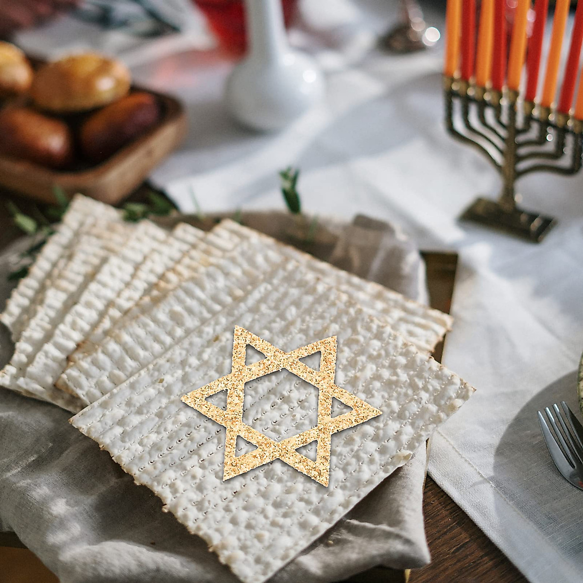 Amosfun 50pcs Hanukkah Confetti Star of David Confetti Blue and Silver Table Scatter Jewish Holiday Party Sequins Hanukkah Decorations for Home Table Decor