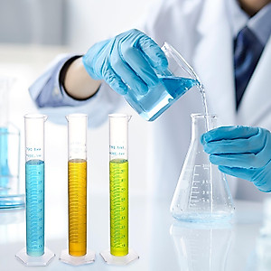 QWORK 100ml Polypropylene Plastic Beakers – Laboratory Test Beakers with Hexagonal Base, 20-Pack Transparent Measuring Cylinder Dual-Sided Measurement Lines, Science Projects & Home Use