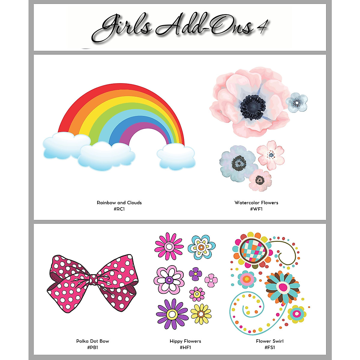 Decor Designs Decals Girls Fancy Cursive Single Personalized Custom Name Vinyl Wall Art Decal Sticker, Nursery Decoration, Baby Bedroom Decor (Multiple Size Choices) (Girls Name with Initial)