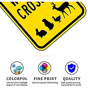 QKIODS Aluminum Metal Sign Slow Wildlife Crossing For Bars Club Restaurants Cafes Pubs
