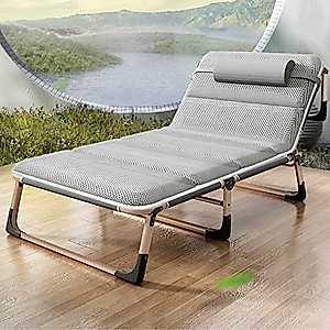 ABaippj Adjustable Zero Gravity Folding Reclining Lounge Chair with Pillow, Portable Chaise Lounge Chair, Great for Outdoor Patio Lawn Beach Pool Sunbathing, Supports 440lbs