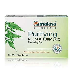 Himalaya Purifying Neem & Turmeric Cleansing Bar for Clean and Healthy Looking Skin, 4.41 Oz (125 gm)