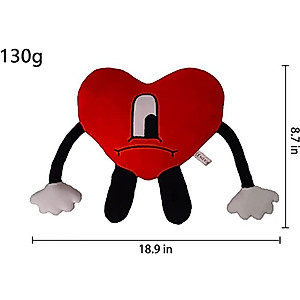 Bad Cute Bunny Plush Figure Toy 9.4 Inch Love Hearth Plush Toys for Kids and Fans Gift for Special Valentinas Christmas Day(Hearth Man)