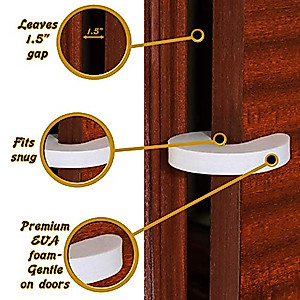 8 Pack - Door Stopper Finger Pinch Guards - Prevent Baby/Toddler Injuries with A Child Proof Door Stopper - Extra Soft Foam - Large Universal Sleek Design - Driddle