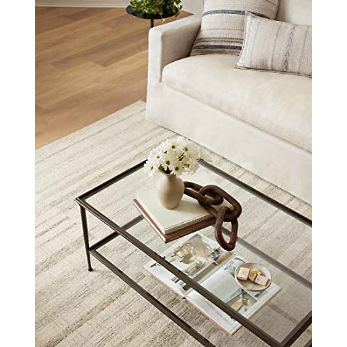 Loloi Chris Loves Julia Chris Collection CHR-02 Natural/Sage 5'-0" x 7'-6", .50" Pile Height, Area Rug