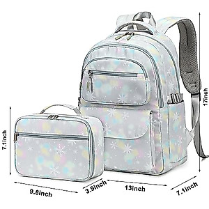 Joyfulife Kids Backpack for Girls Backpack with Lunch Box Elementary Primary Middle School Bags Bookbags for Teen Students